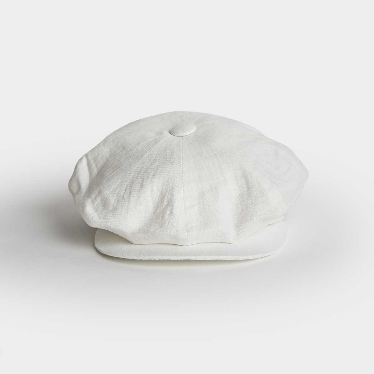 Plain White Linen Gatsby Cap | Bates Hatters of London – Hilditch & Key